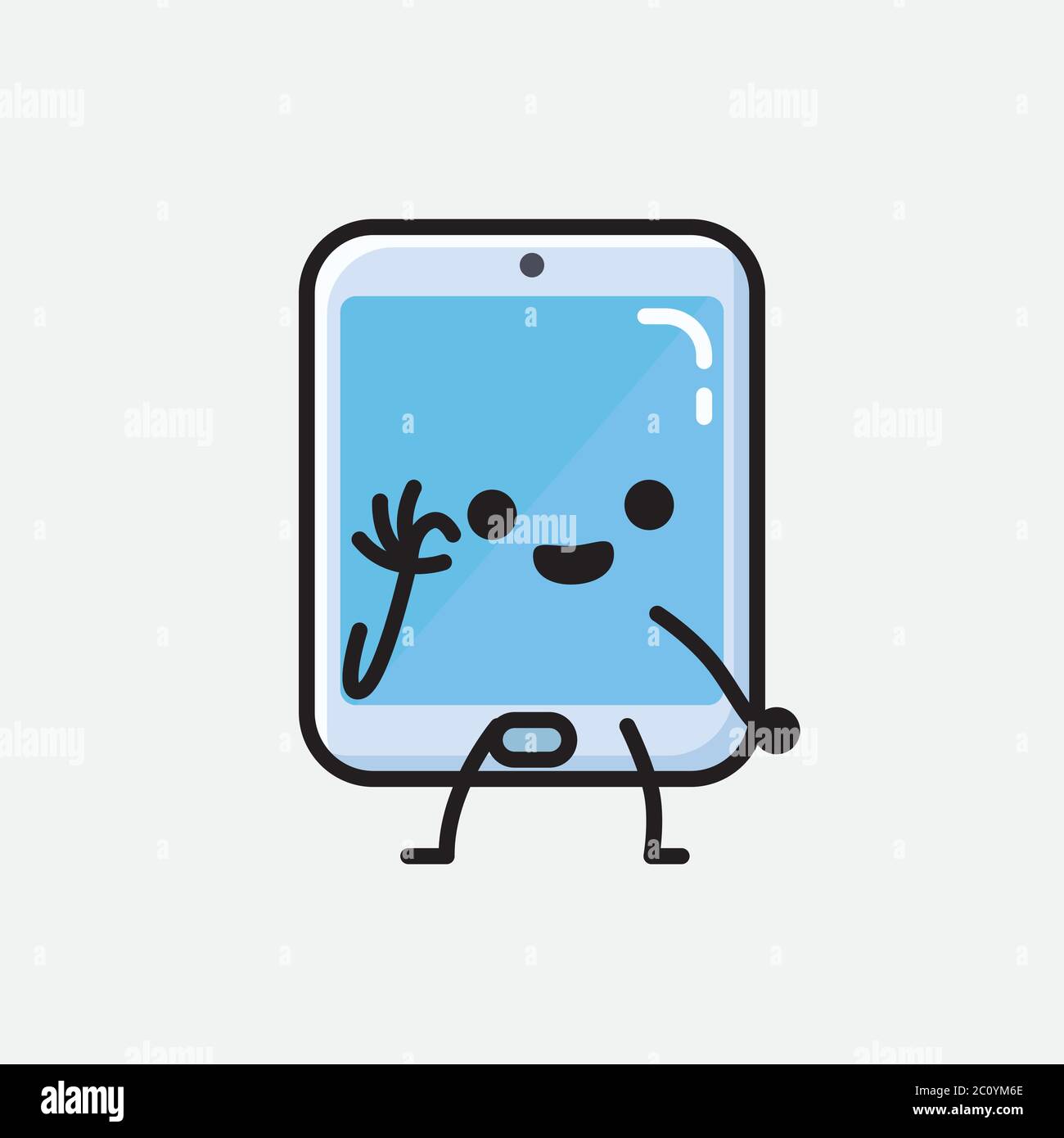 An Illustration Cute Smartphone Mascot Vector Character in Flat Design ...