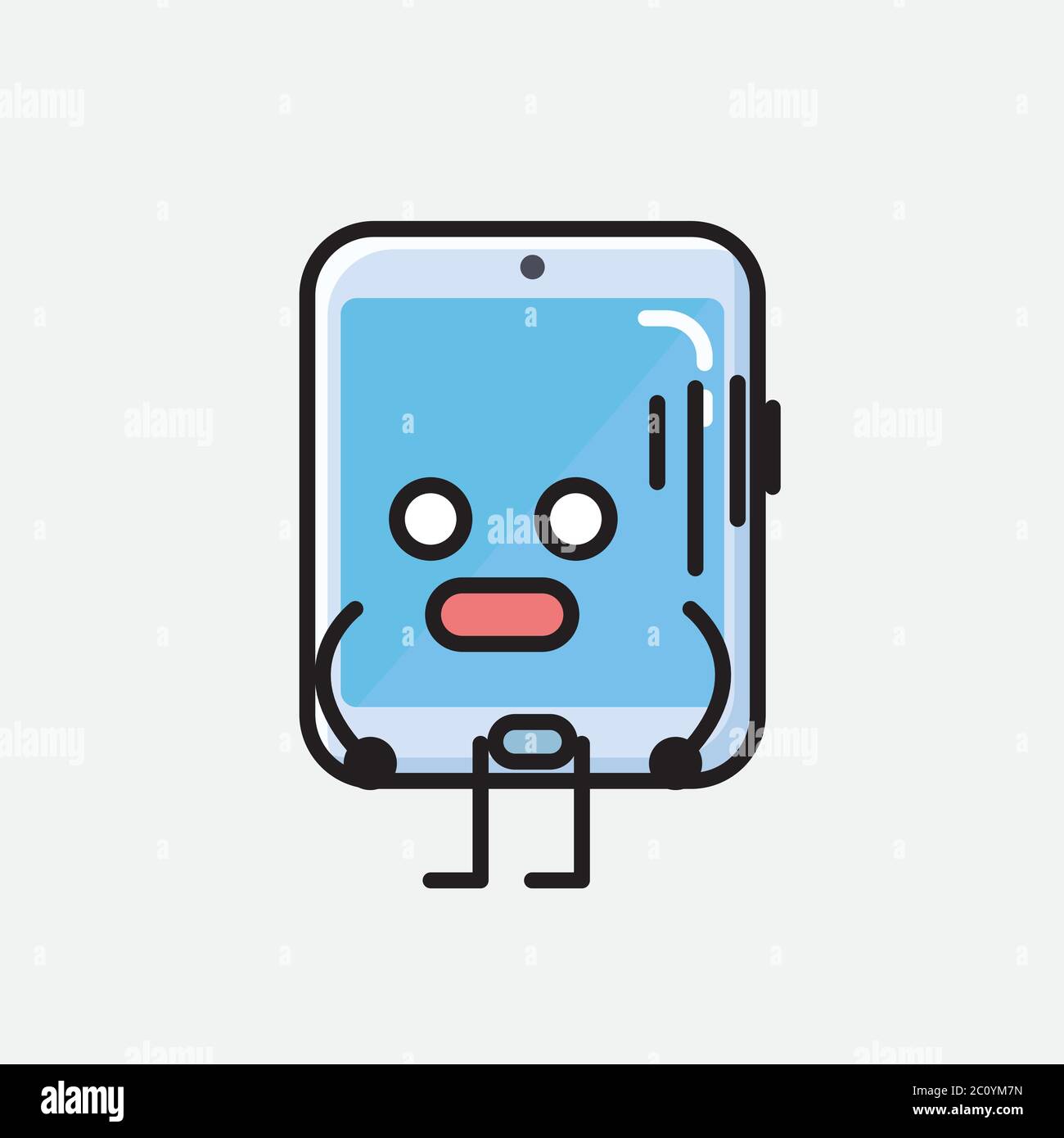 An Illustration Cute Smartphone Mascot Vector Character in Flat Design ...