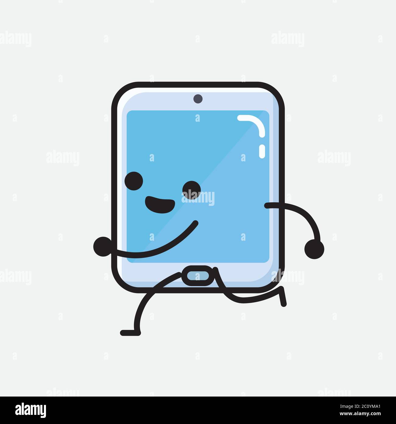 An Illustration Cute Smartphone Mascot Vector Character in Flat Design ...