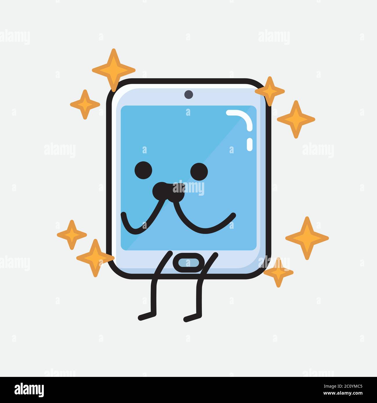 An Illustration Cute Smartphone Mascot Vector Character in Flat Design ...