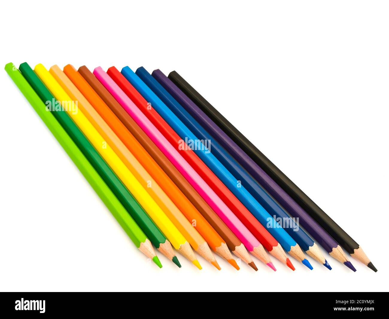Row coloured pencils hi-res stock photography and images - Alamy