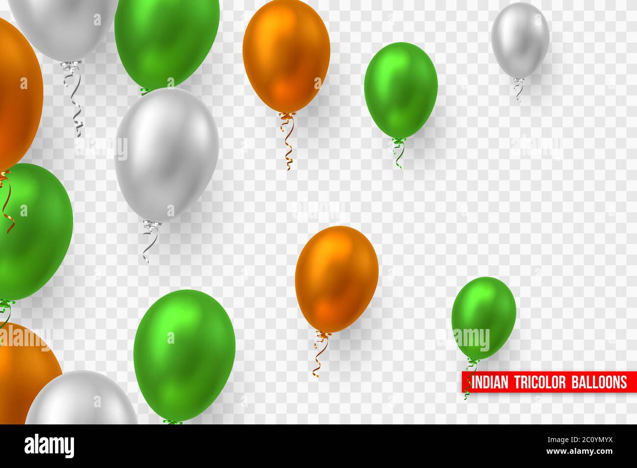 Balloons in traditional tricolor of Indian flag Stock Vector Image ...