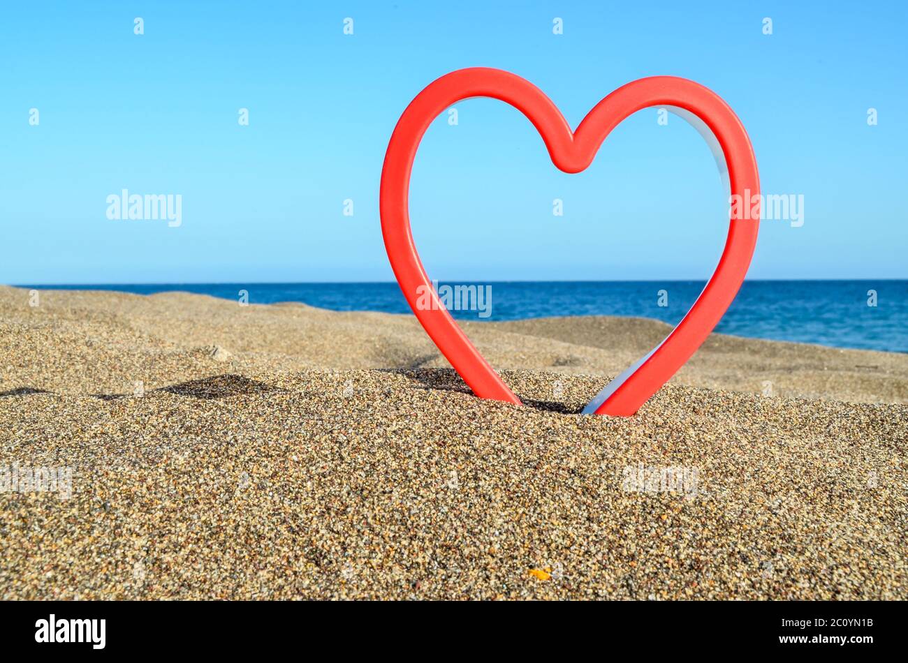 Heart on the Sand Beach Stock Photo - Alamy