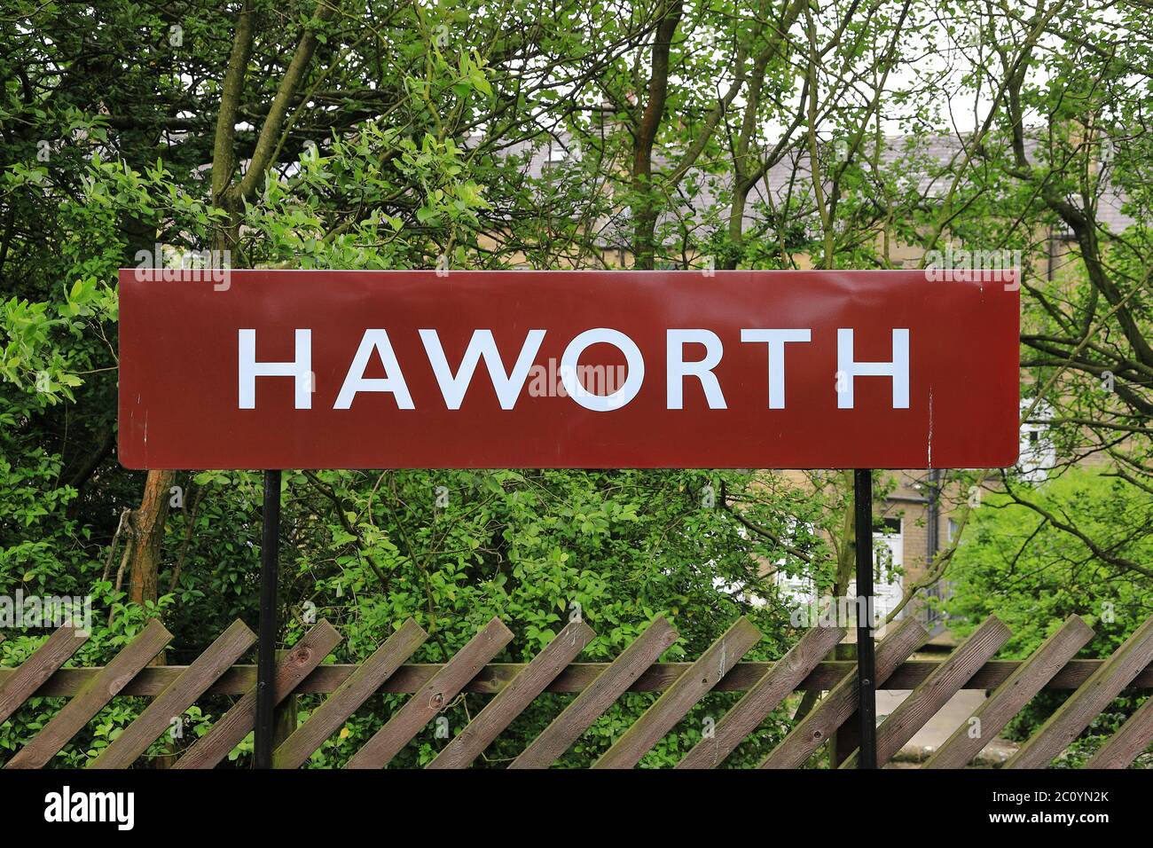 A destination sign for Haworth Station on the Keighley and Worth Valley ...