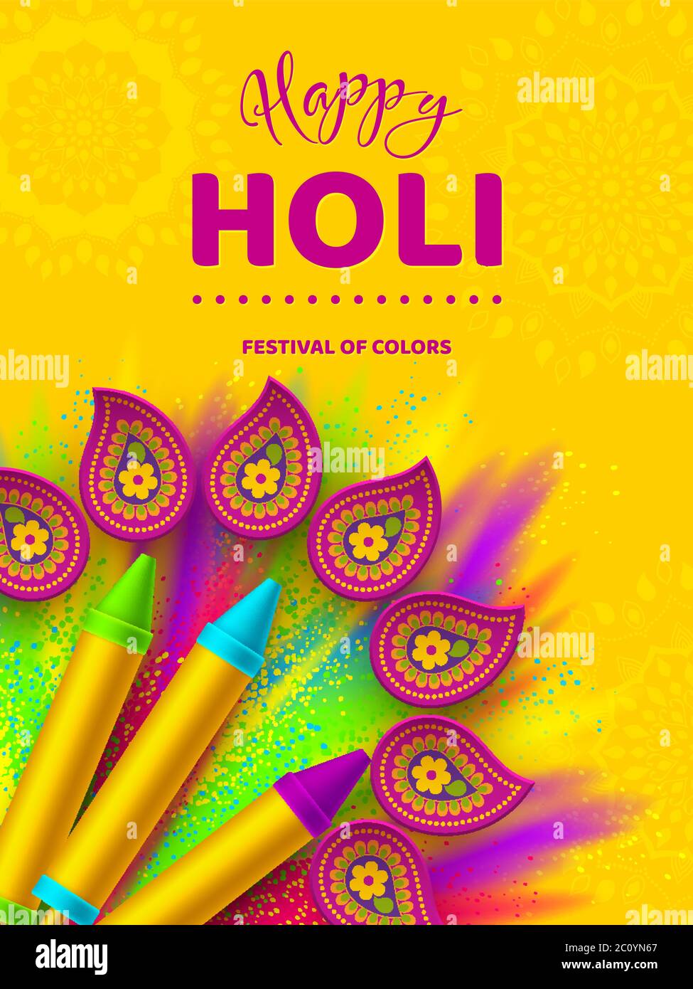 Happy Holi colorful design for Festival of Colors Stock Vector Image ...