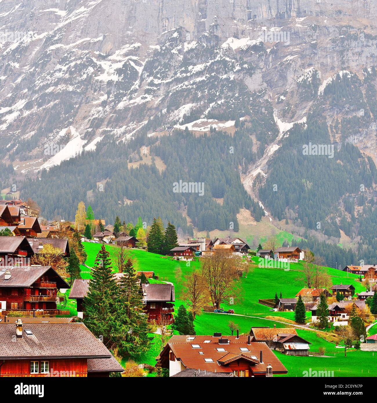 Swiss alps small town hi-res stock photography and images - Alamy