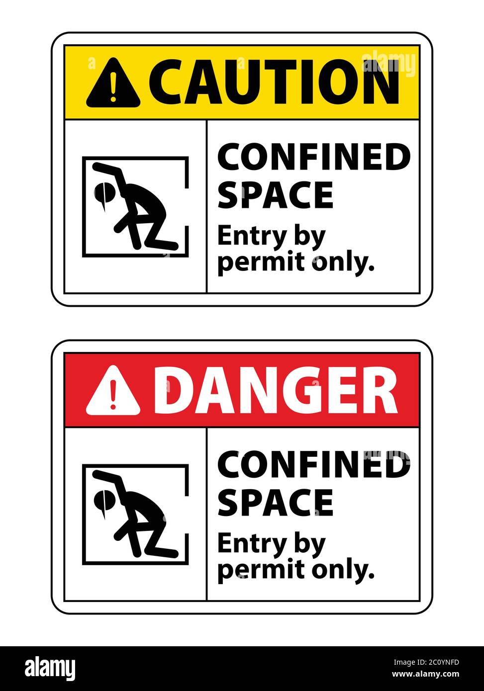Danger Confined Space Monitor Oxygen Level Before And During Entry sign ...