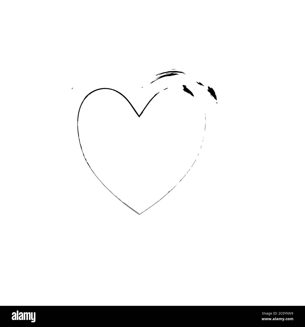 Heart line art border Cut Out Stock Images & Pictures - Alamy