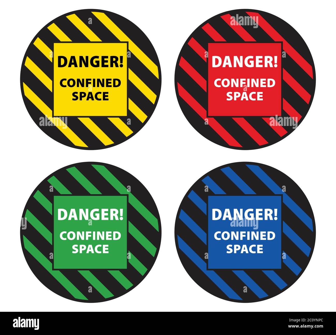 danger confined space floor sign do not enter vector sign Stock Vector ...