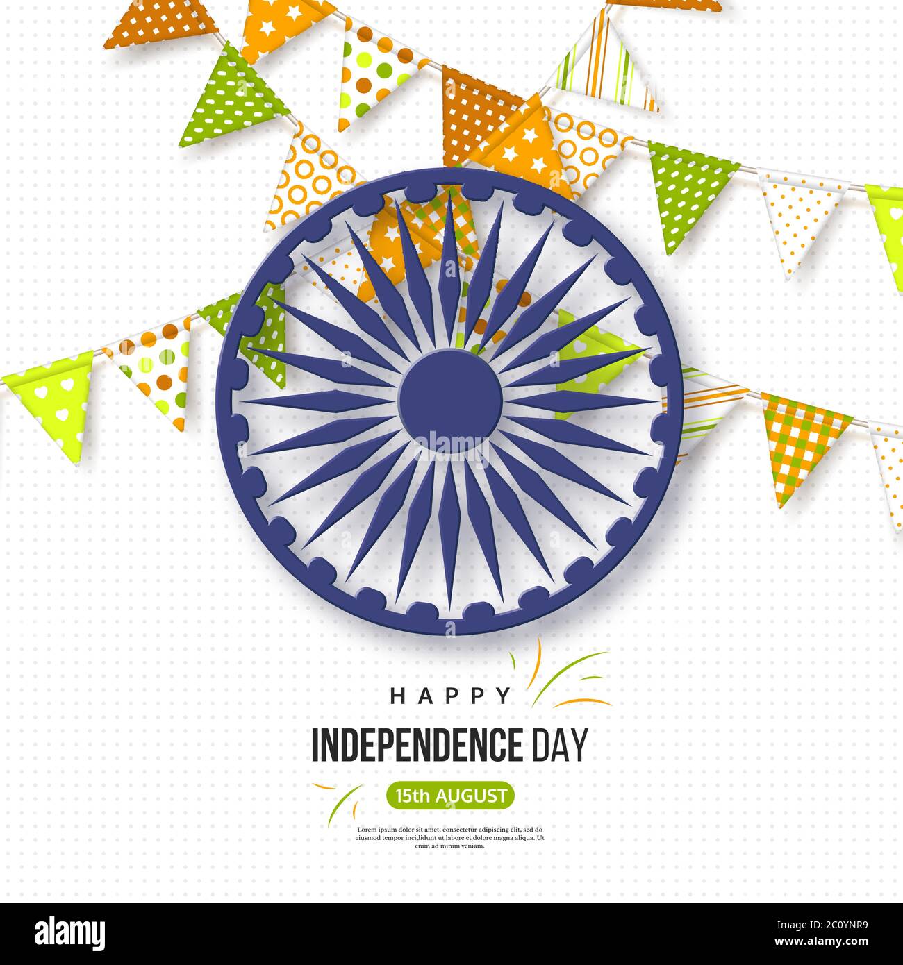 Indian Independence day holiday background. Bunting flags in ...