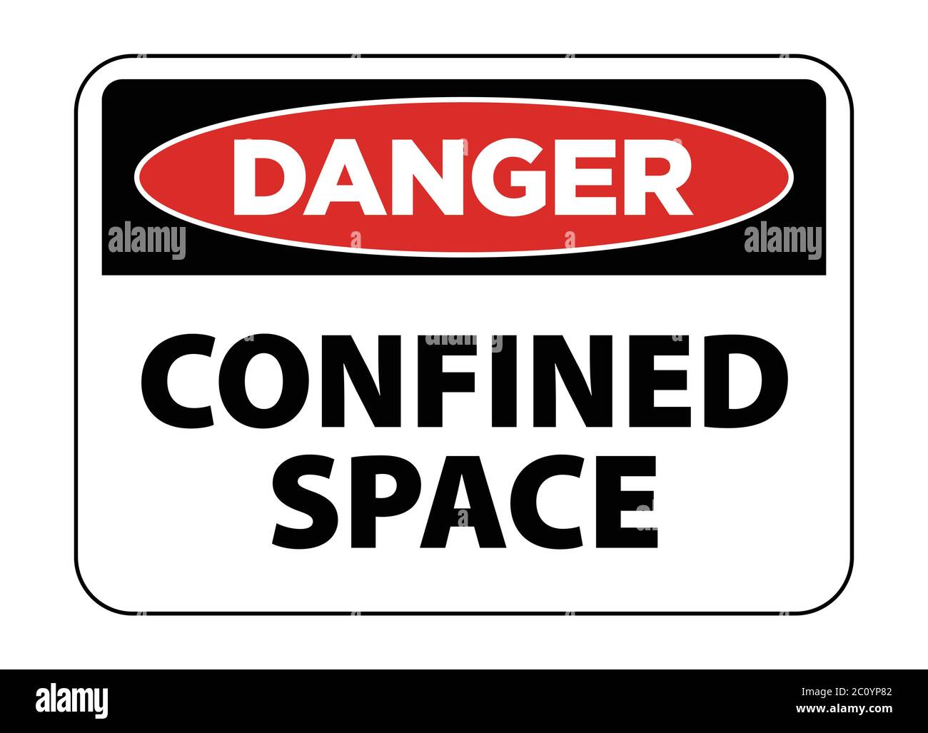 danger confined space, permit required, do not enter sign warning ...