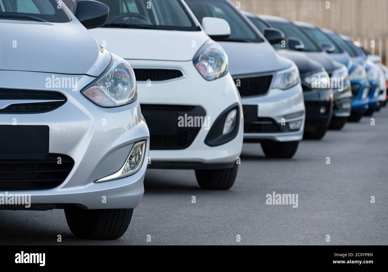 Cars in a row. Used car sales Stock Photo - Alamy