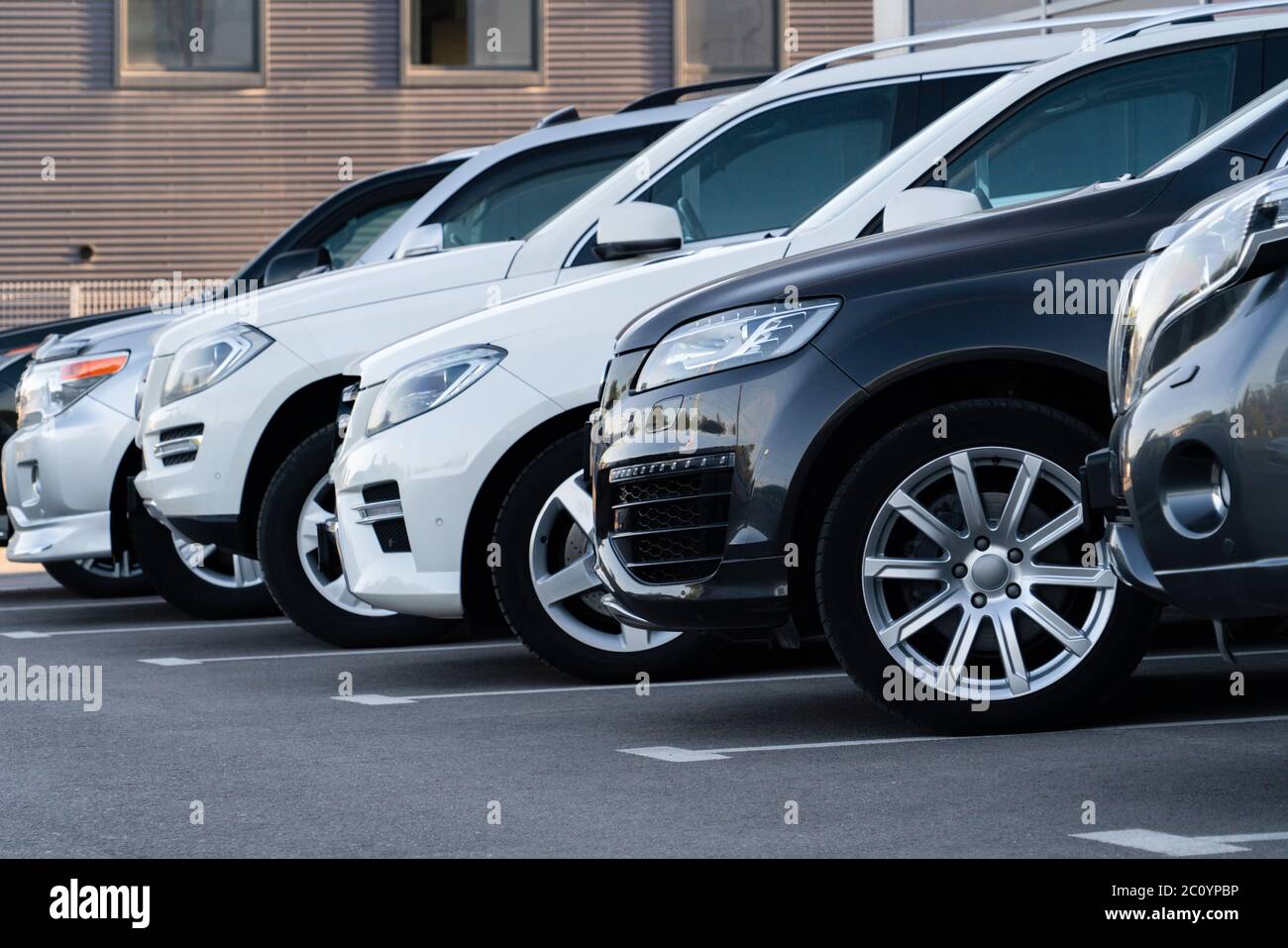 Cars in a row. Used car sales Stock Photo - Alamy