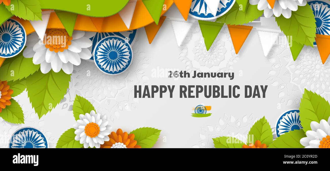 Indian republic day flag Stock Vector Images - Alamy