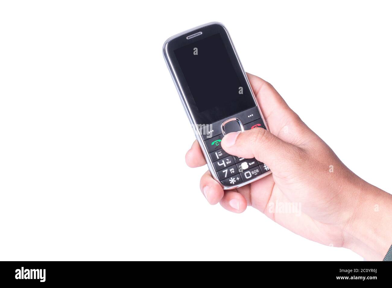 old man using keyboard cell phone Stock Photo - Alamy