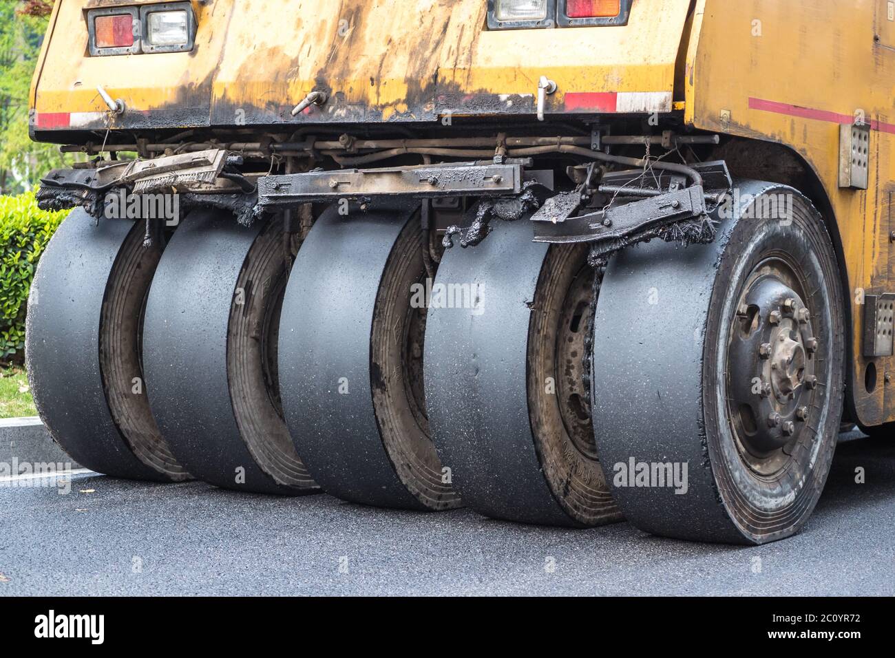 detail of wheel of road roller Stock Photo - Alamy