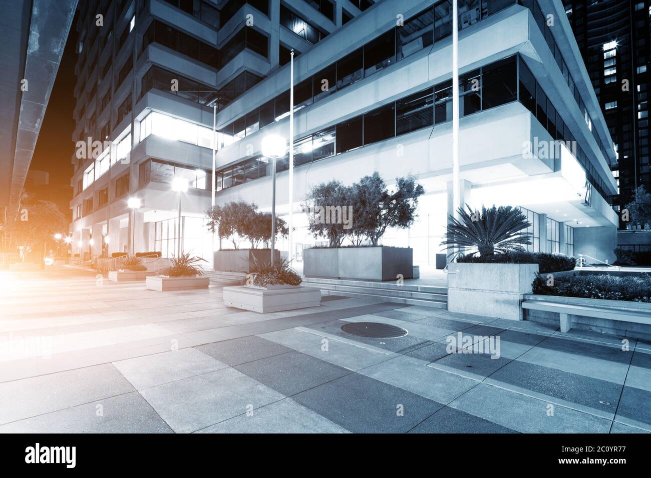 Modern office building sunrise hi-res stock photography and images - Alamy