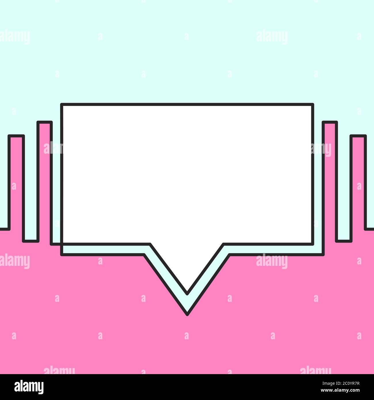 Speech bubble rectangular made of continuous line drawing Stock Vector ...