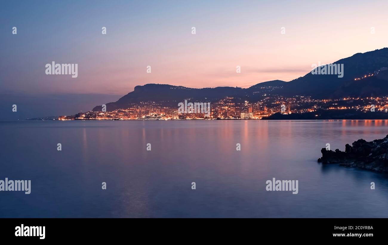 Monaco in the evening hi-res stock photography and images - Alamy
