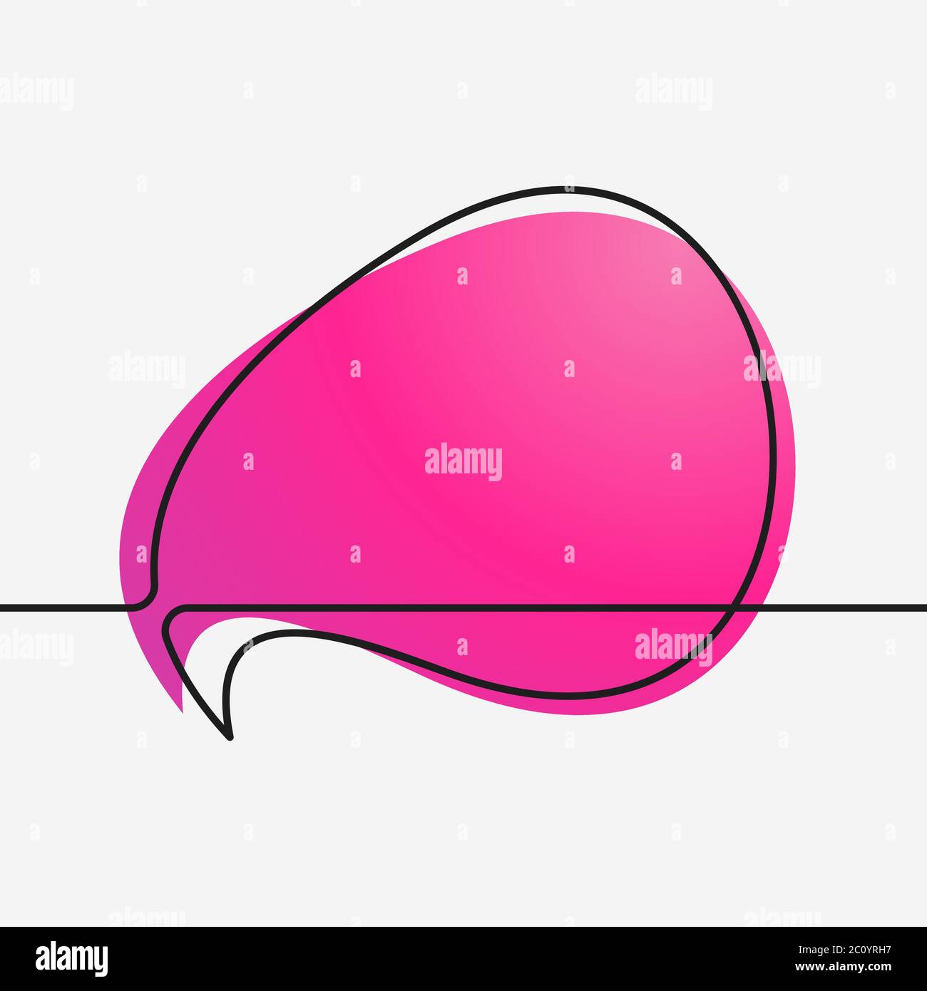 Speech bubble flow liquid shape continuous line drawing, Vector ...
