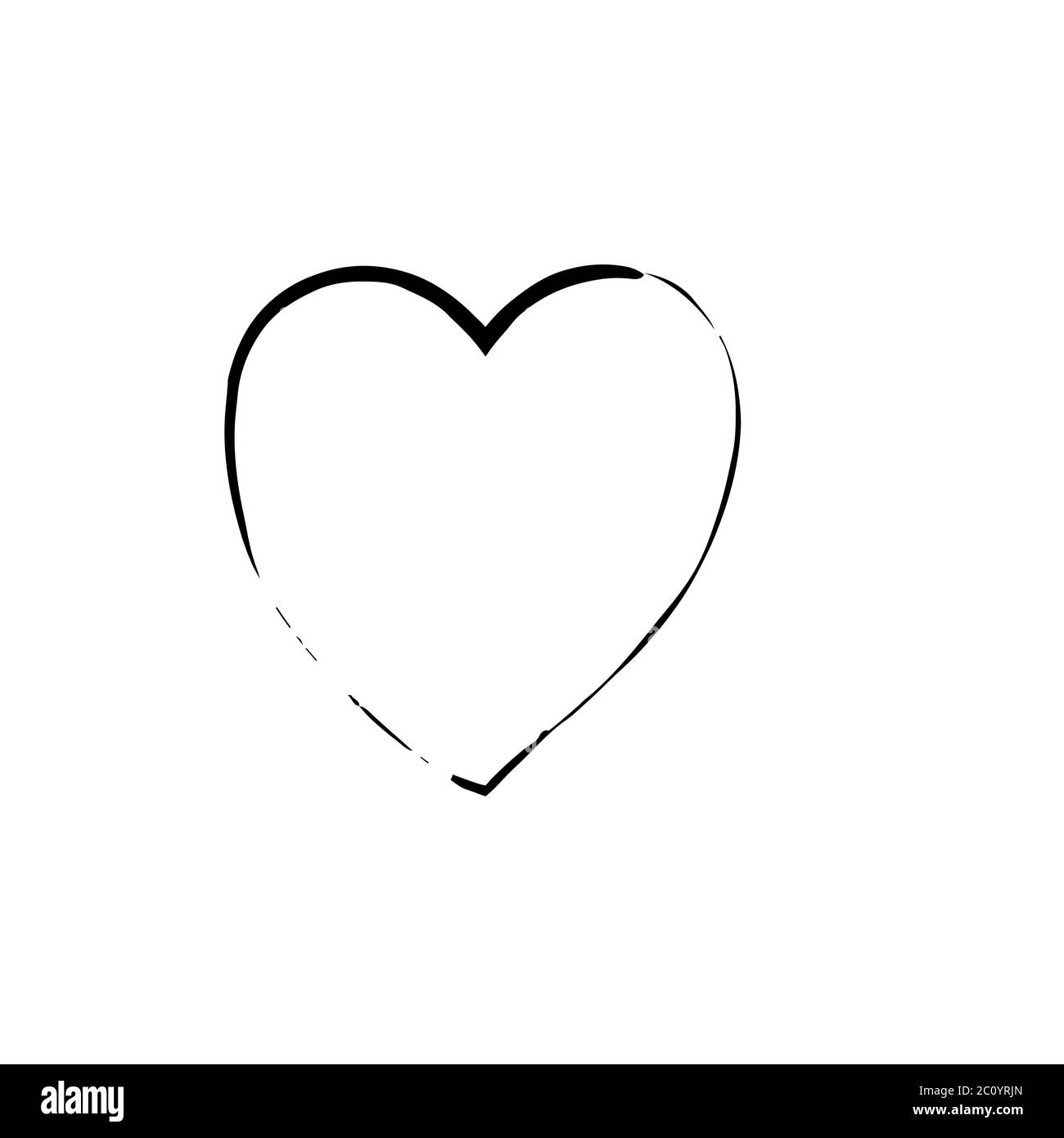 heart shape symbol love vector black Stock Photo - Alamy