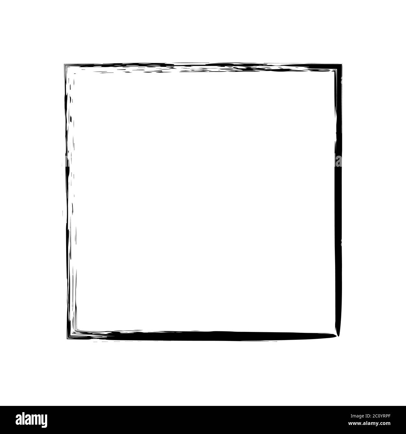 Square frame brush vector grunge paint watercolour ink Stock Photo - Alamy