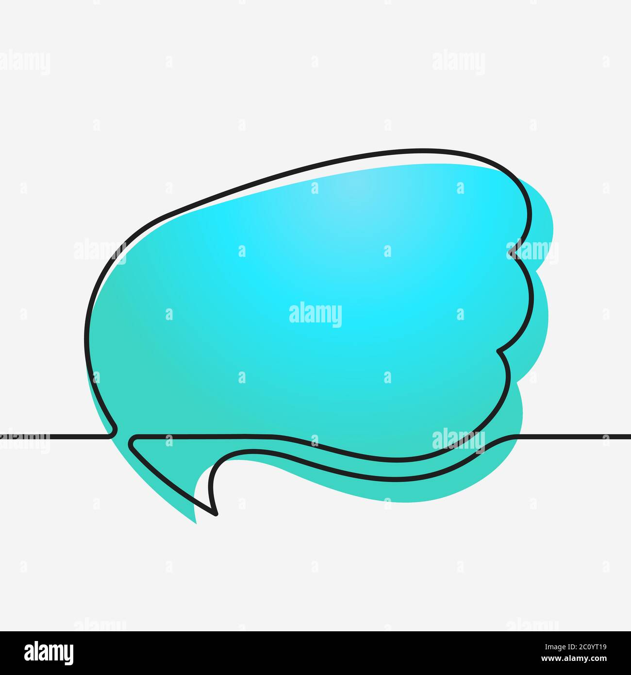 Speech bubble flow liquid shape continuous line drawing, Vector ...