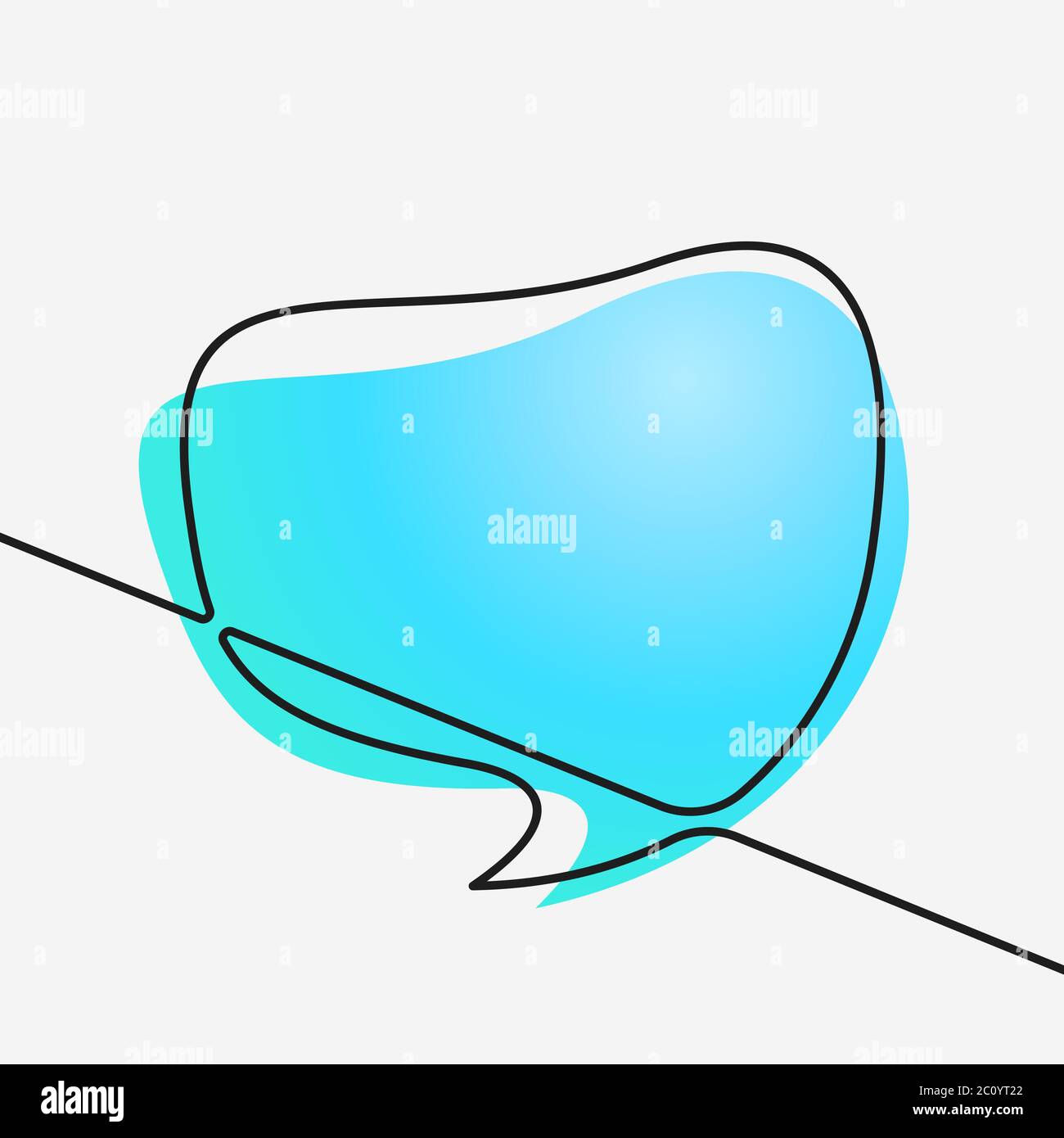 Speech bubble flow liquid shape continuous line drawing, Vector ...