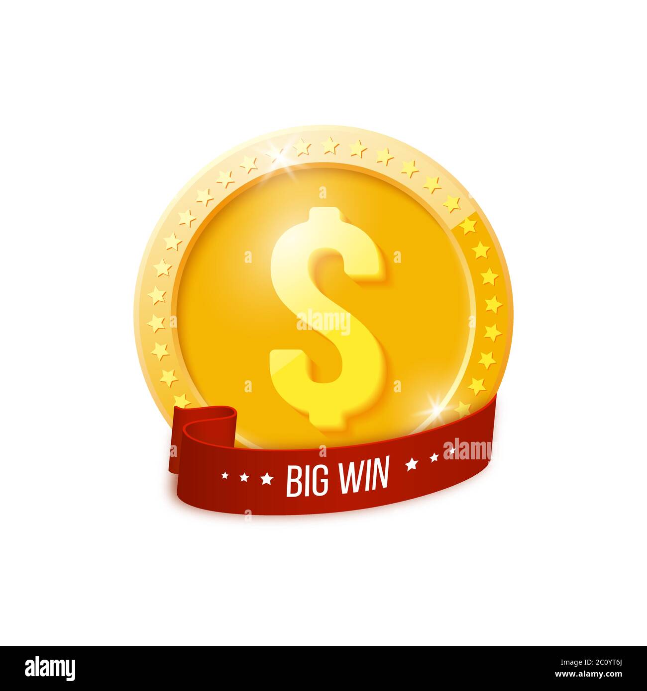 Big win banner with golden coin Stock Vector Image & Art - Alamy