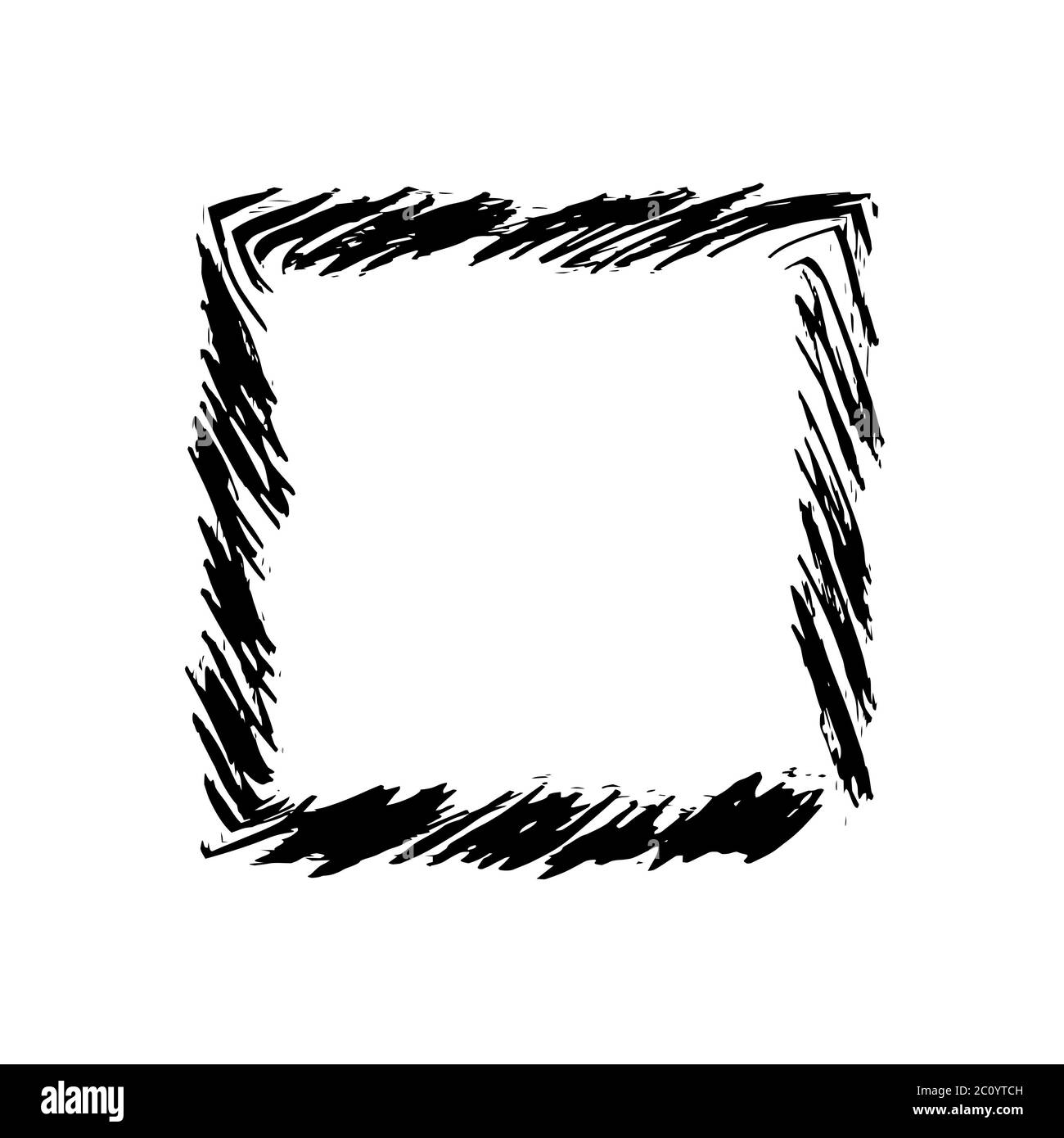 Square frame brush vector grunge paint watercolour ink Stock Photo - Alamy