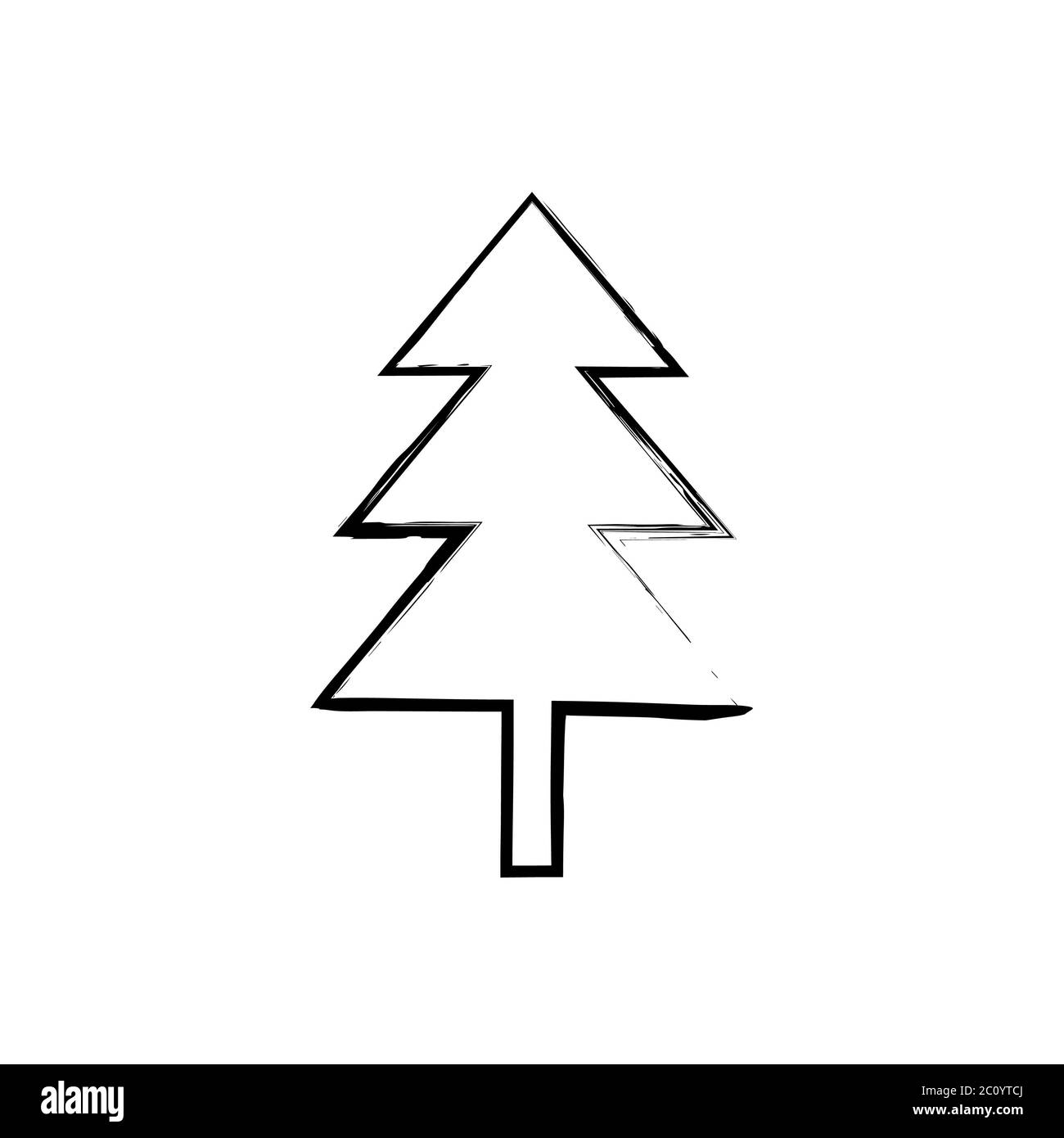 Watercolor christmas tree tree Black and White Stock Photos & Images ...