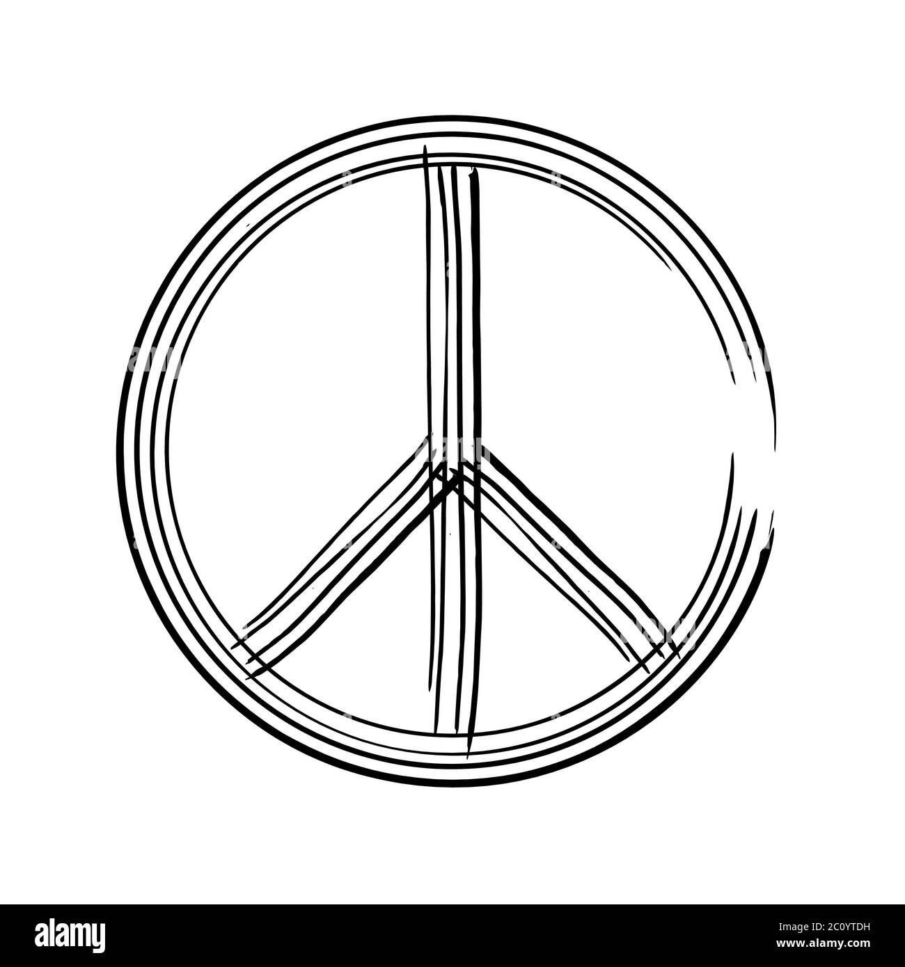 peace symbol icon vector friendship pacifism Stock Photo - Alamy