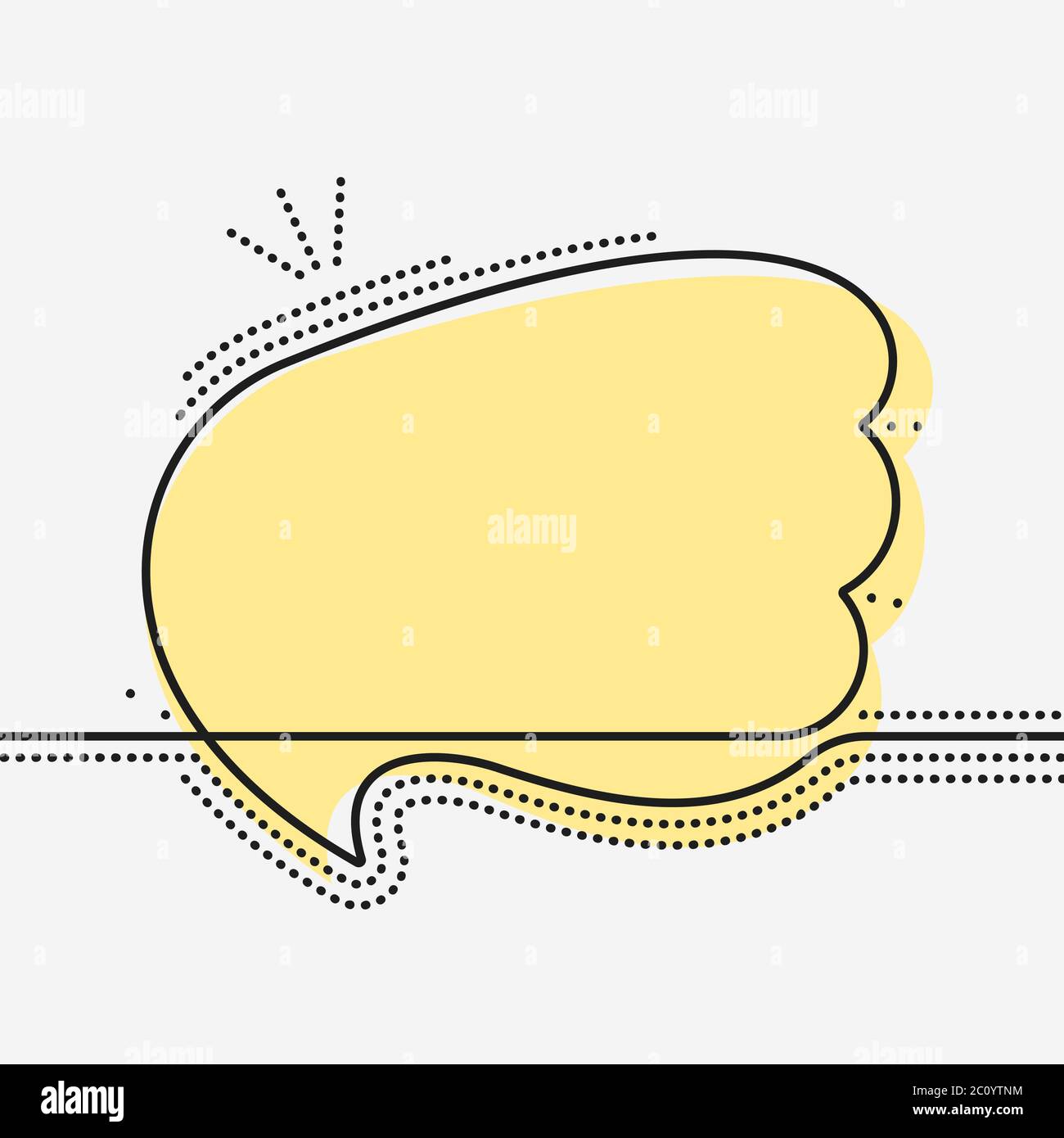 Speech bubble flow liquid shape continuous line drawing with dots decor ...