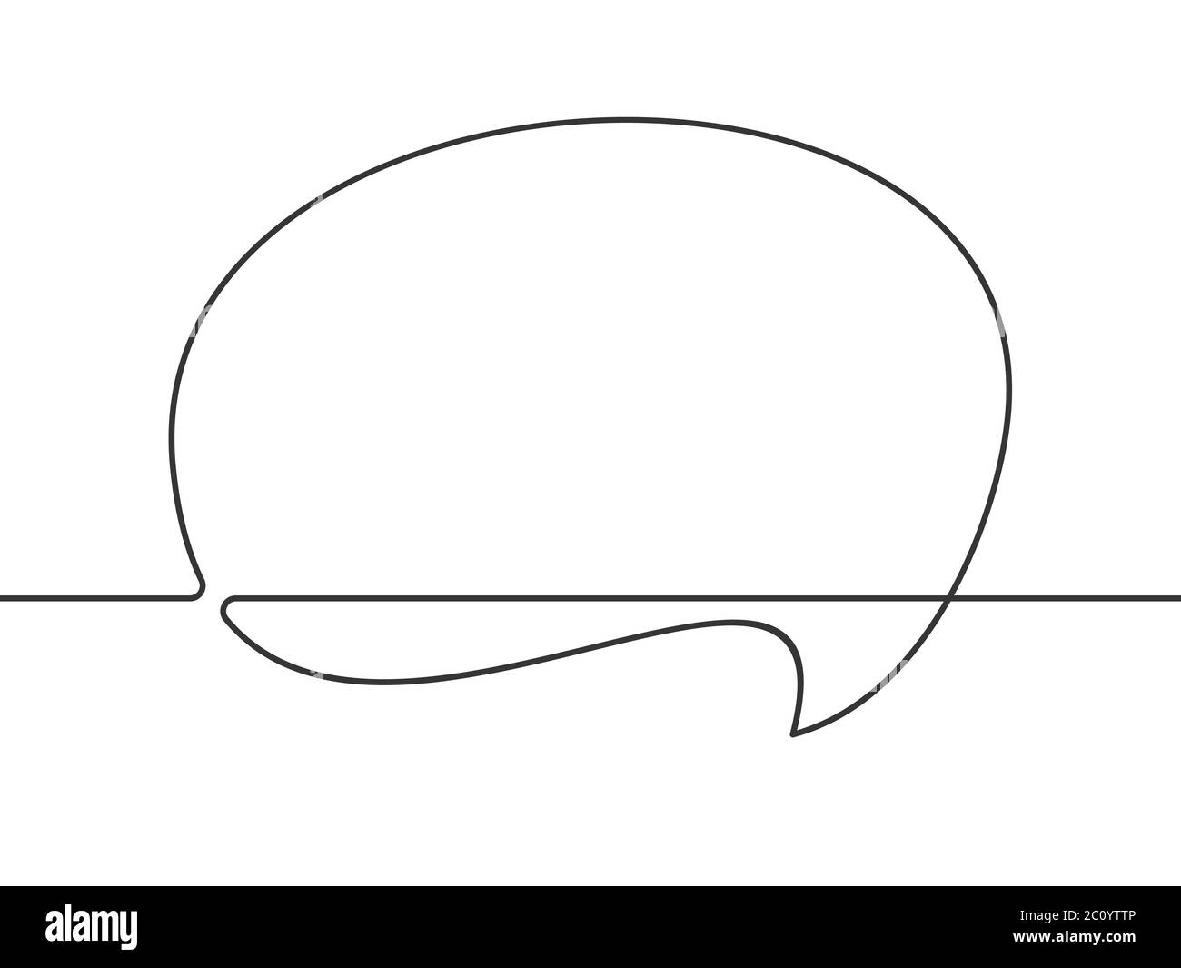 Speech bubble continuous line drawing flow liquid shape, Black and ...