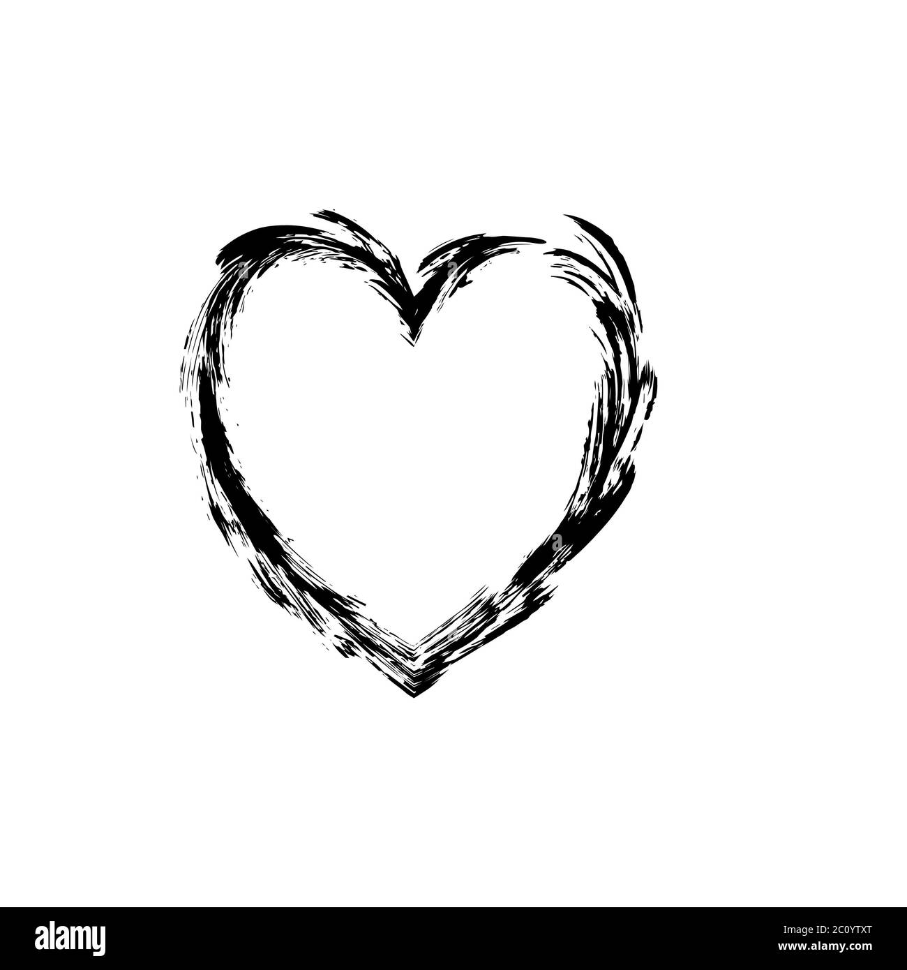 heart shape symbol love vector black Stock Photo - Alamy