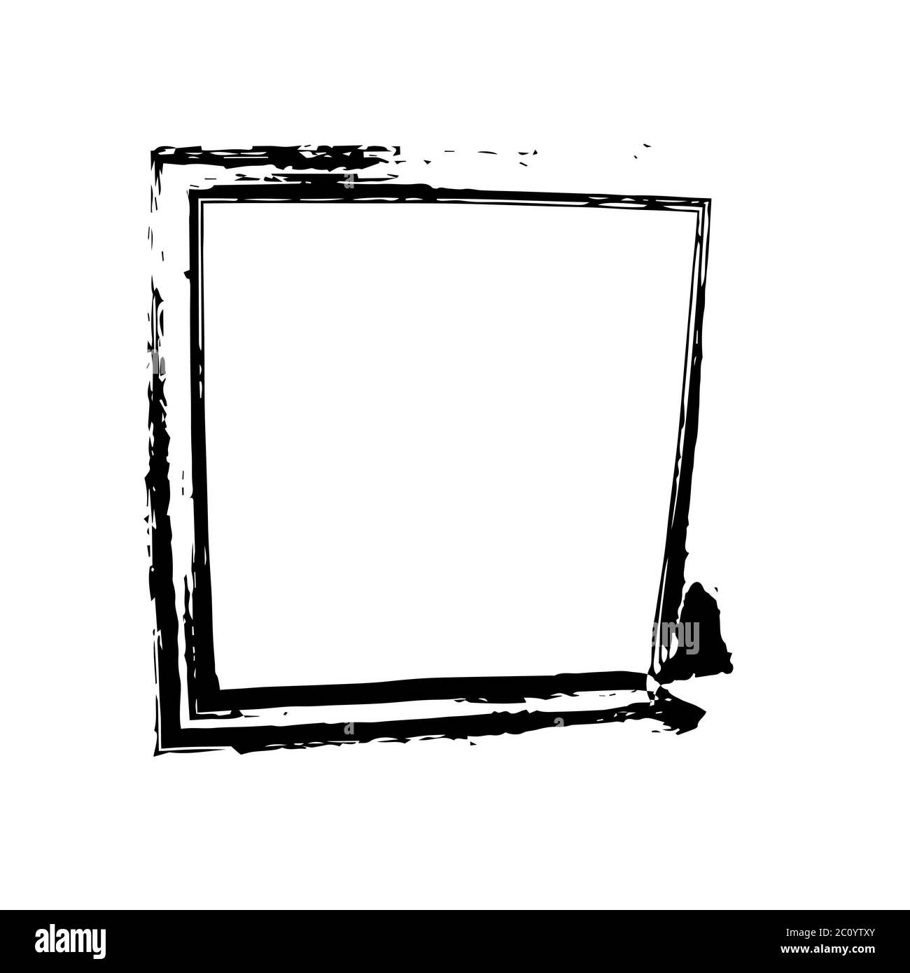 Square frame brush vector grunge paint watercolour ink Stock Photo - Alamy