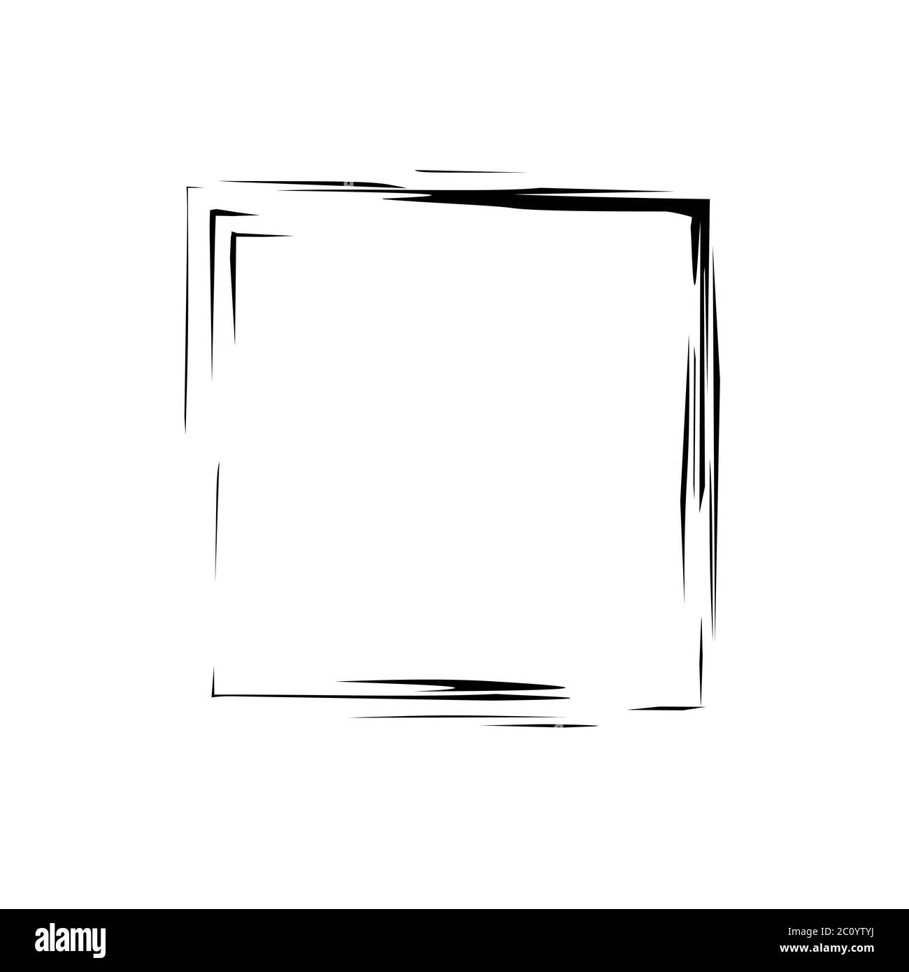 Square frame brush vector grunge paint watercolour ink Stock Photo - Alamy