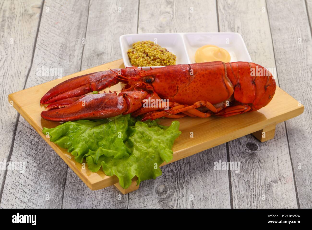 Luxury Lobster with sauces - ready for eat Stock Photo - Alamy