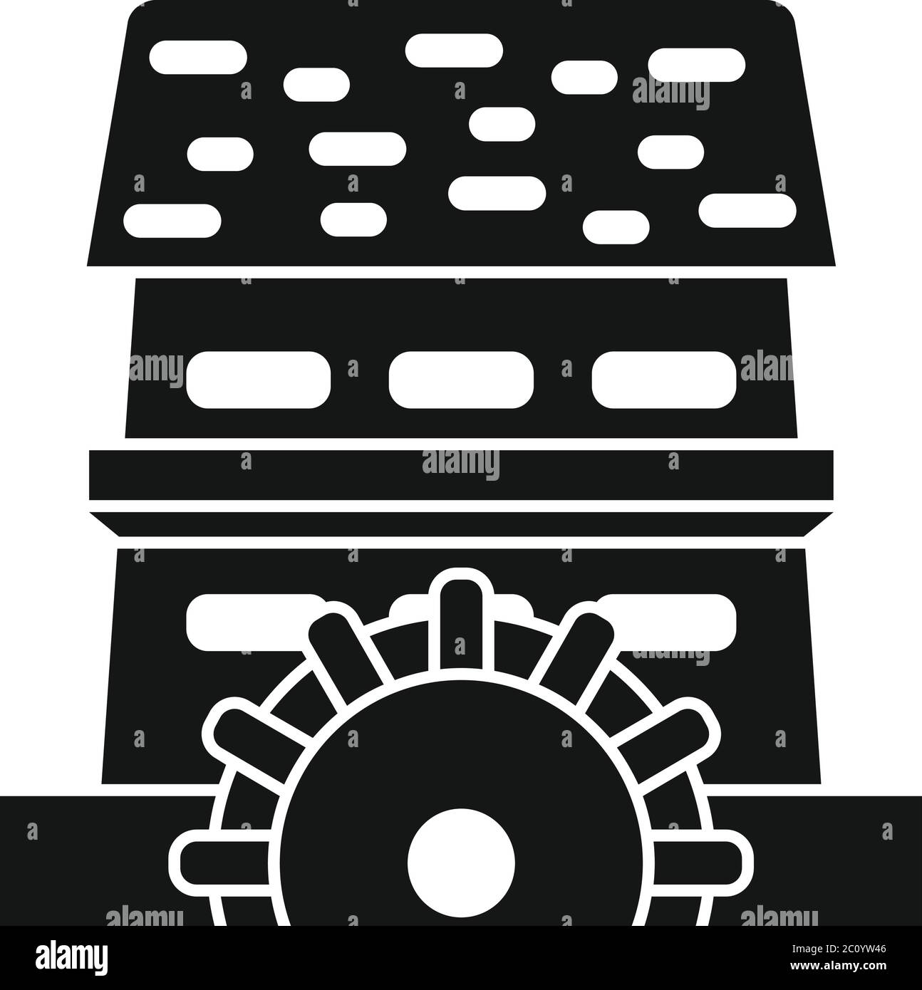 Waterwheel mill icon. Simple illustration of waterwheel mill vector ...