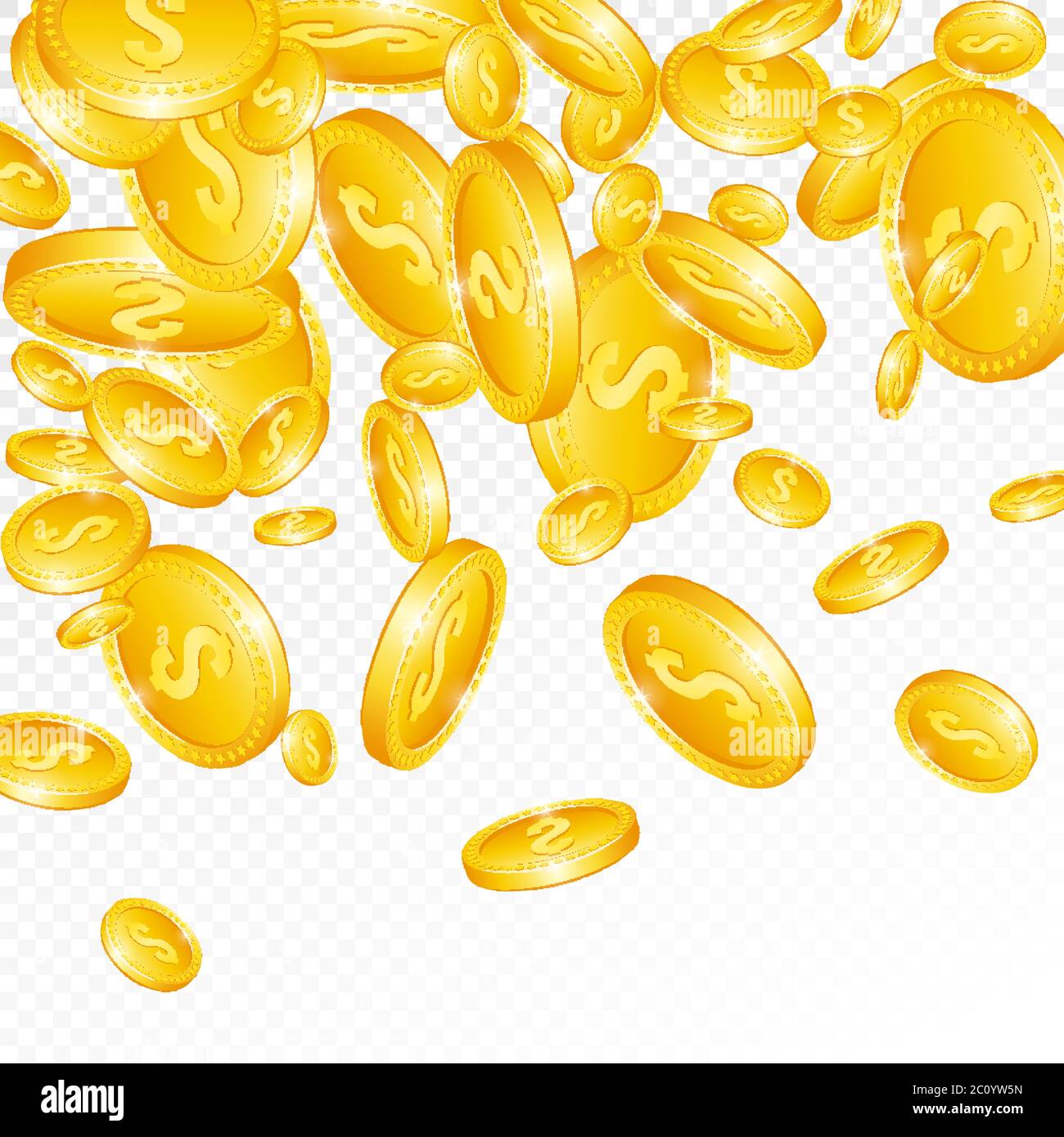 3d falling golden coins Stock Vector Image & Art - Alamy