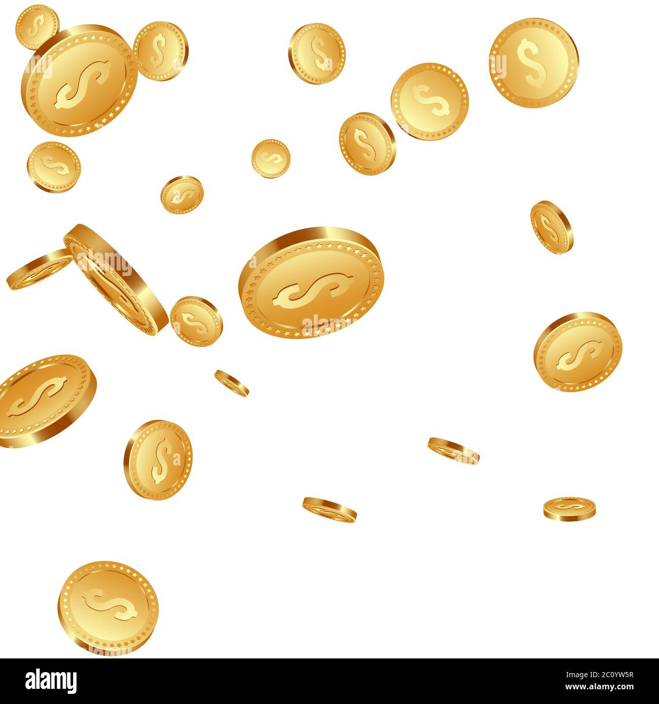 3d realistic falling golden metallic coins hi-res stock photography and ...