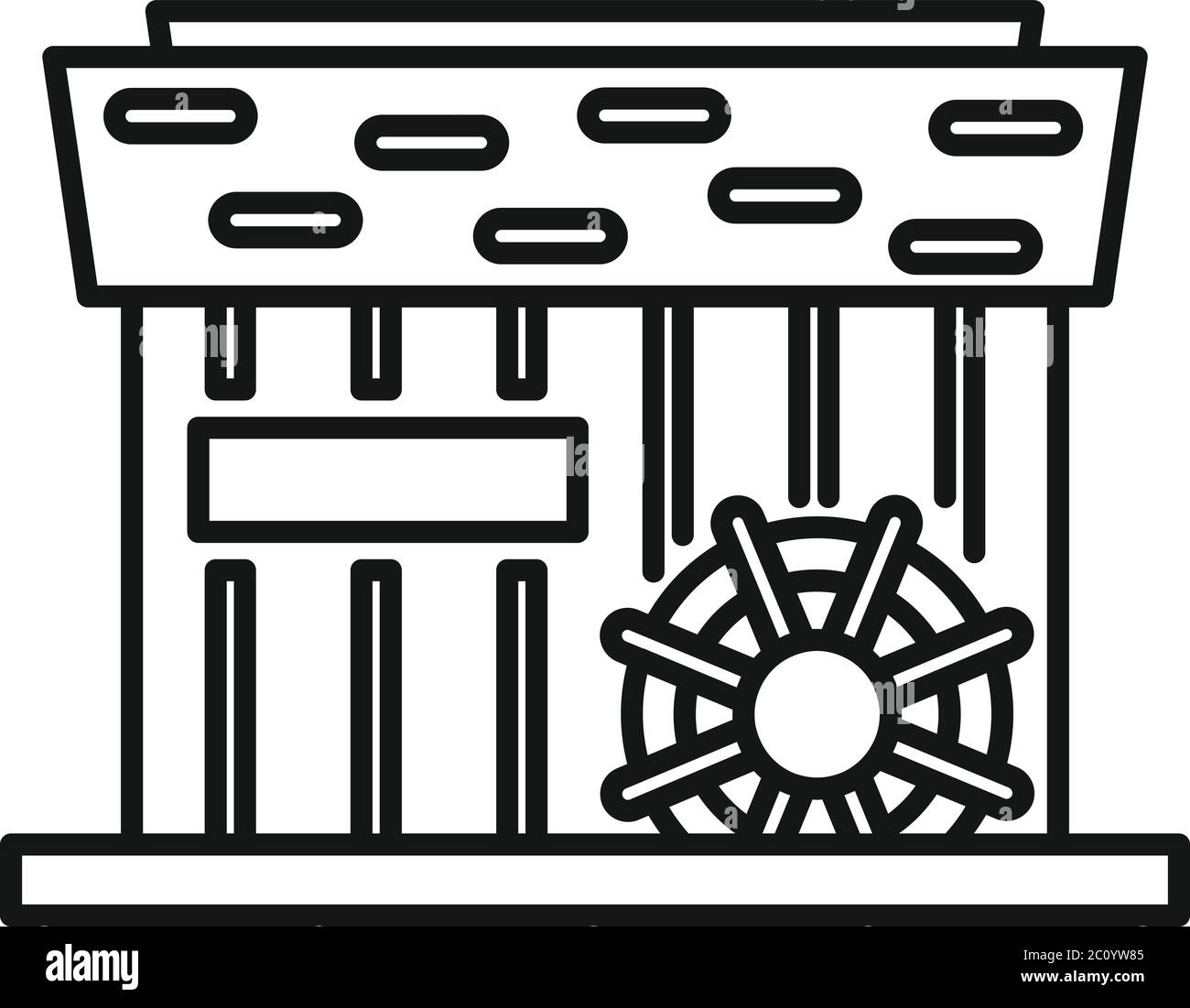 Flour Water Mill Icon Outline Flour Water Mill Vector Icon For Web Design Isolated On White