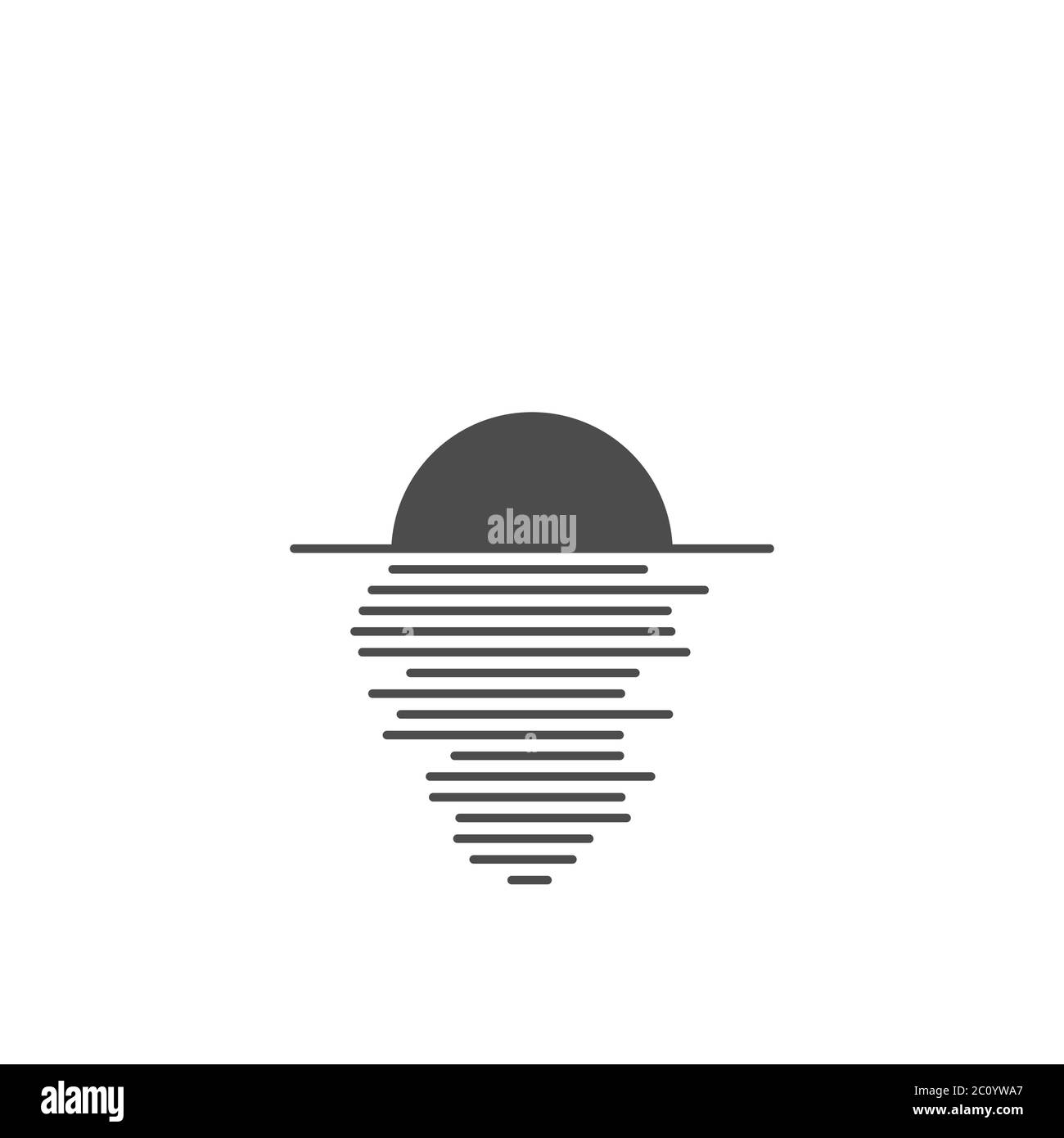 Sunset in ocean - Vector minimalist icon Stock Vector Image & Art - Alamy