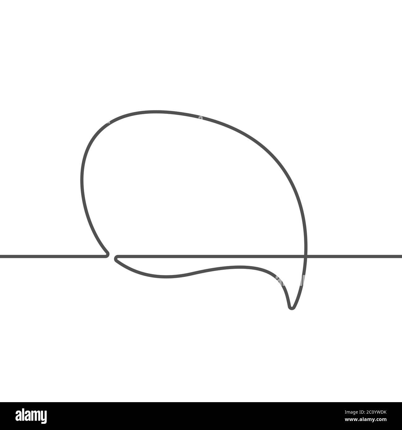 Speech bubble continuous line drawing flow liquid shape, Black and ...