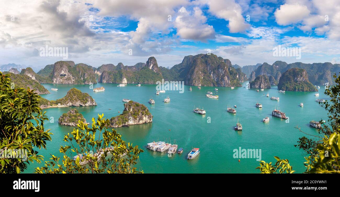 Panorama of Halon bay, Vietnam in a summer day Stock Photo - Alamy