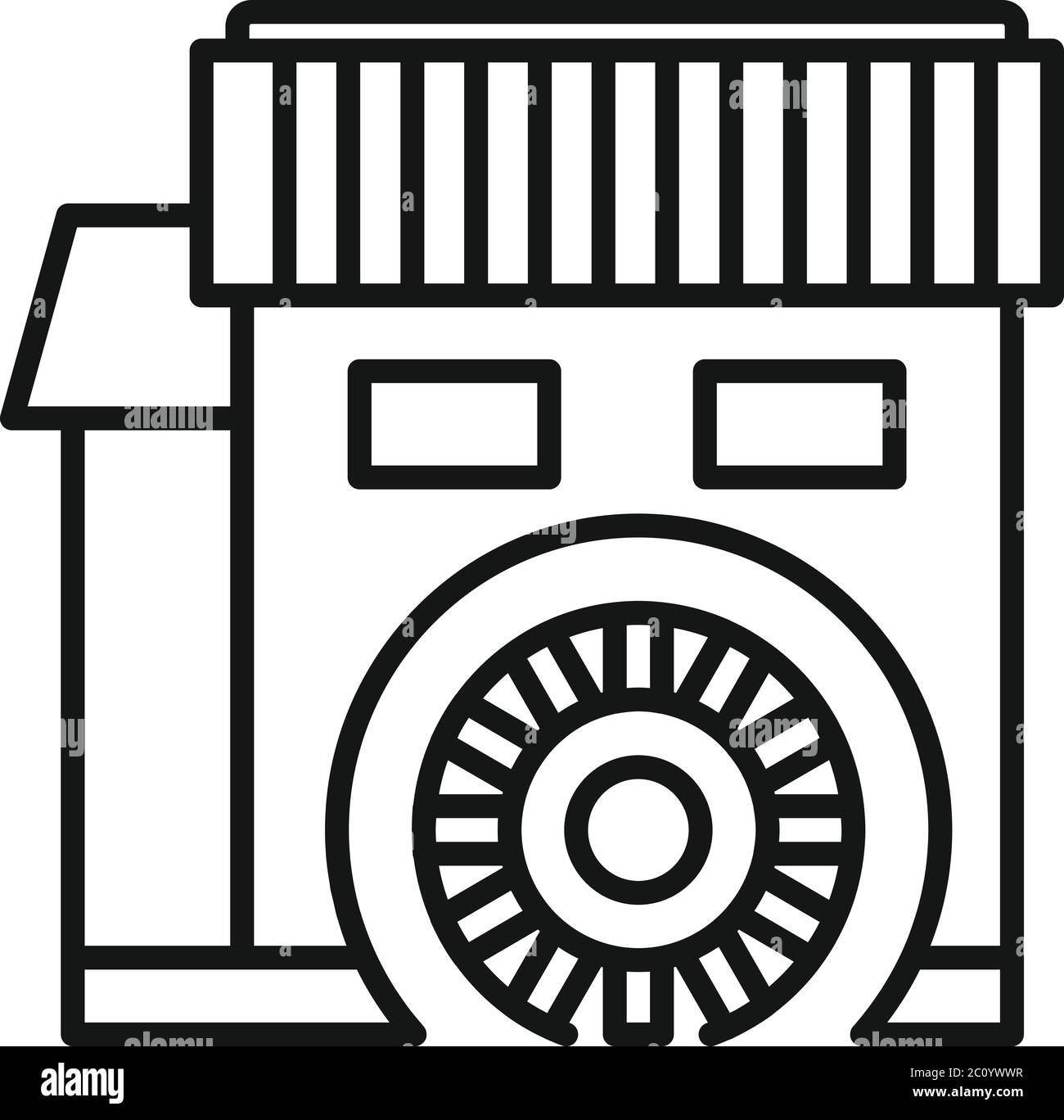 Water mill icon. Outline water mill vector icon for web design isolated ...