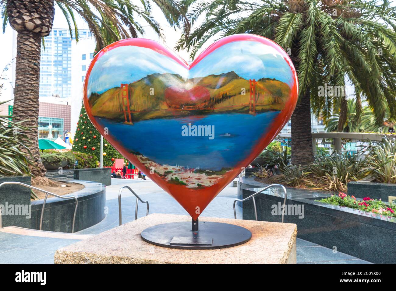 heart shape decoration outdoors in downtown of san francisco Stock ...