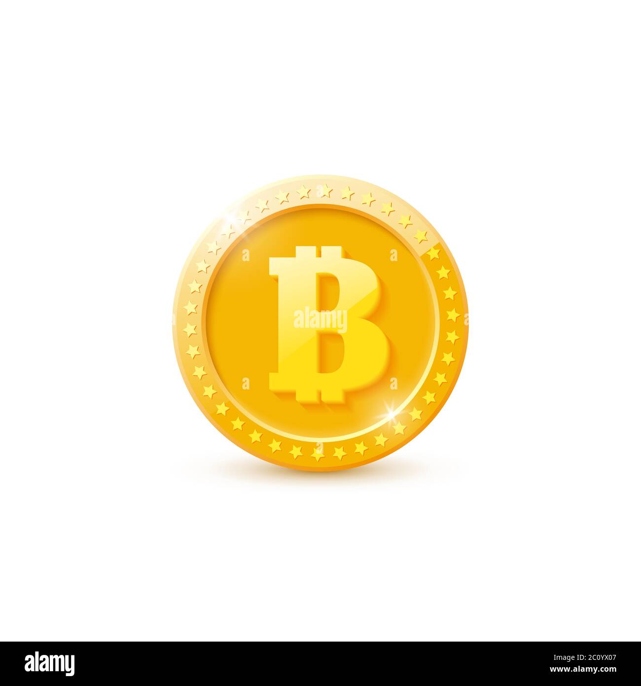 3d realistic gold bitcoin coin Stock Vector Image & Art - Alamy