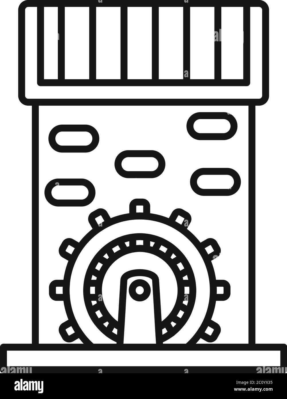 Old water mill icon. Outline old water mill vector icon for web design ...