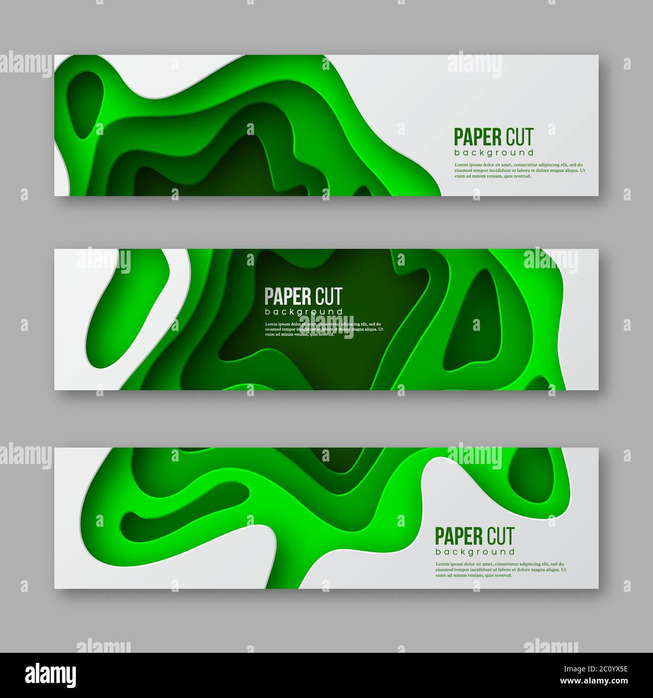 3d paper cut style horizontal stickers or banners Stock Vector Image ...